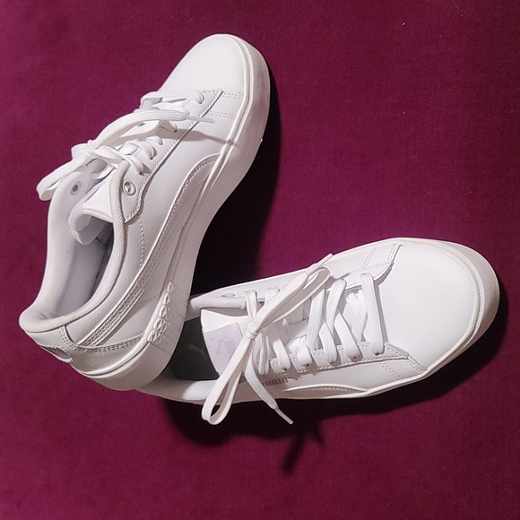 Puma | Shoes | Puma All White Platform Sneakers | Poshmark